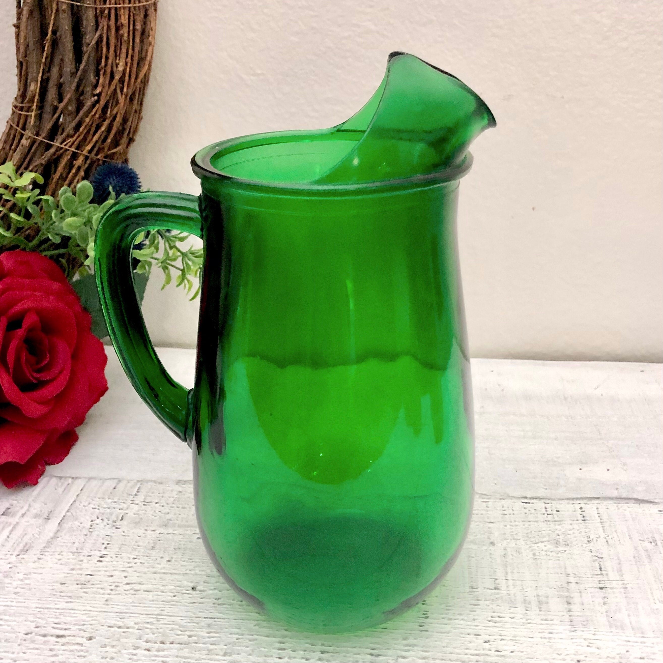 Vintage Anchor Hocking Jade Green Pitcher Set - Etsy
