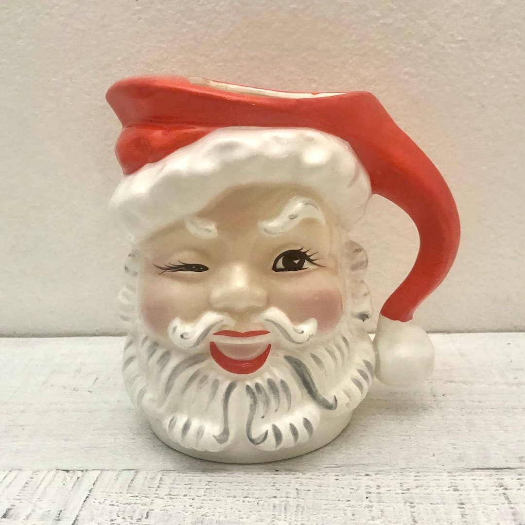 Mid Century Winking Eye Santa Milk Pitcher - Etsy
