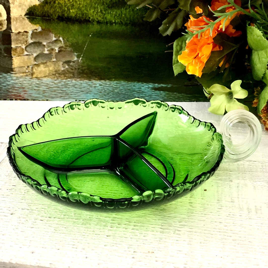 Vintage Divided Serving Dish With Loop Handle - Etsy