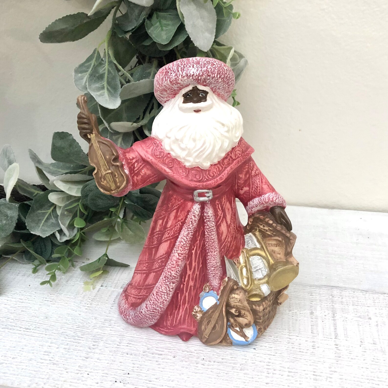 Vintage Hand Painted Ceramic Santa - Etsy
