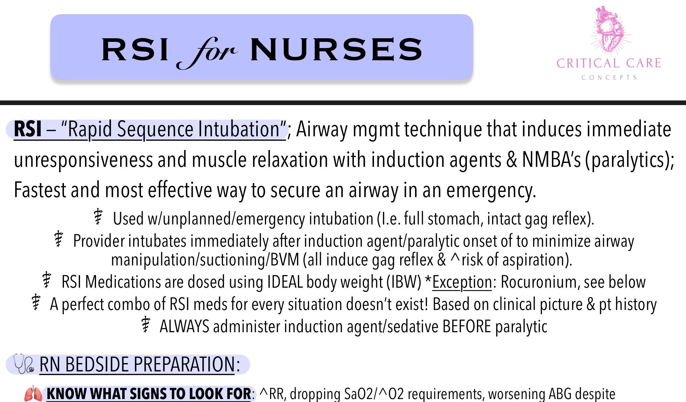 Intubation/rsi for Nurses DIGITAL DOWNLOAD - Etsy
