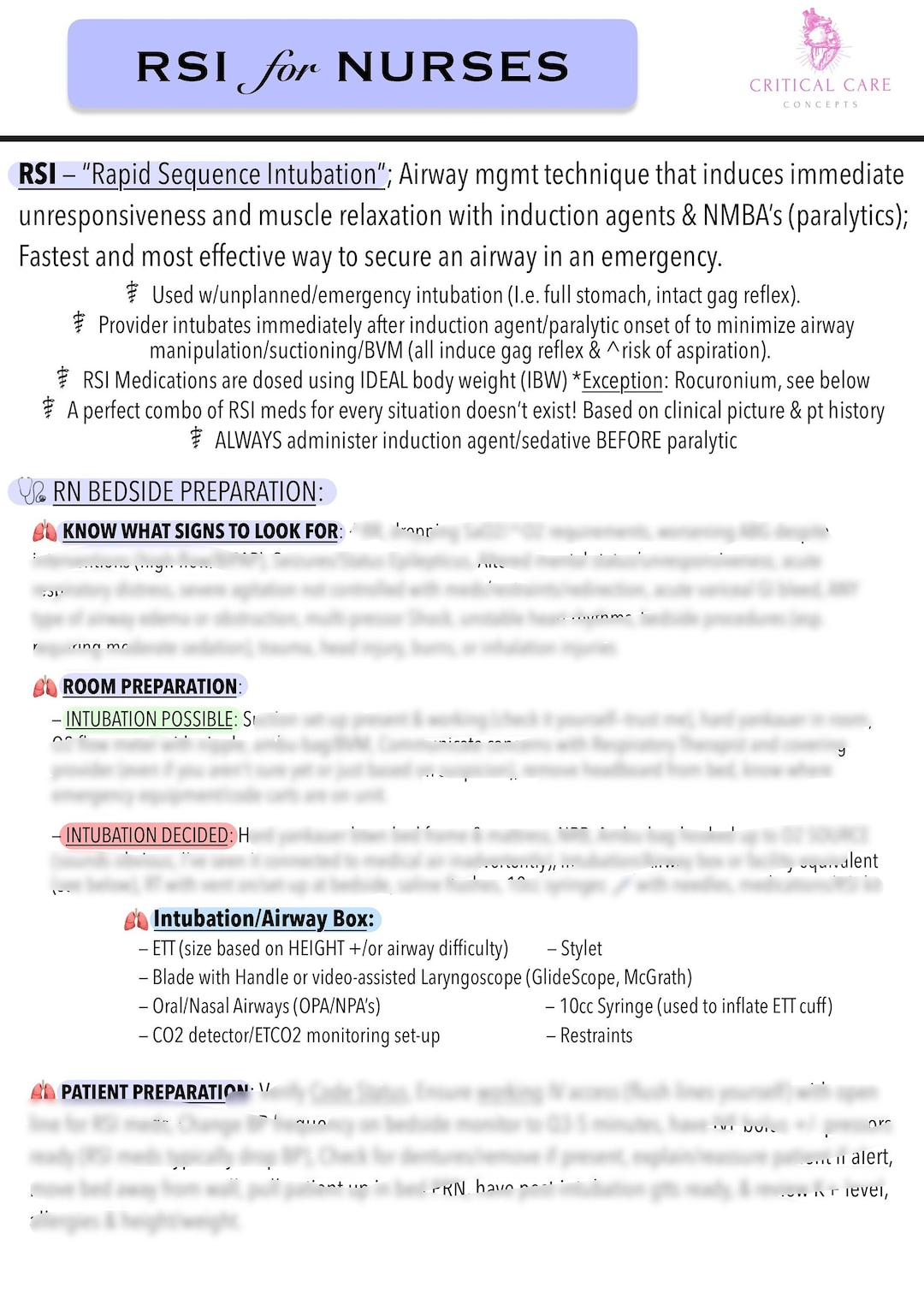 Intubation/rsi for Nurses DIGITAL DOWNLOAD - Etsy