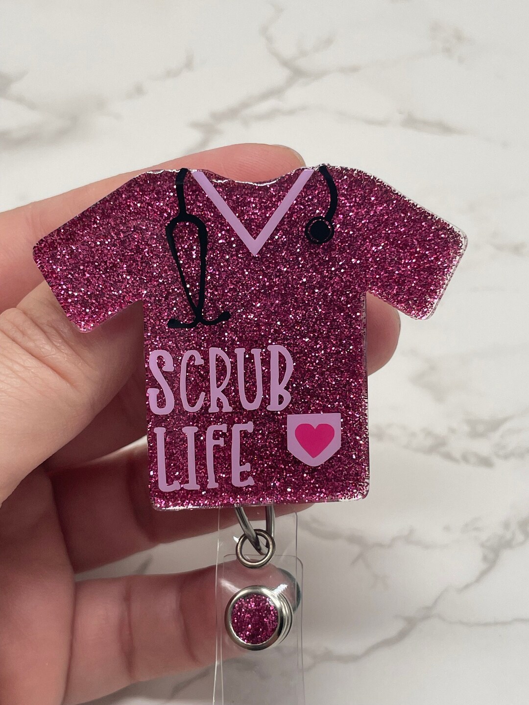 Scrub Top Badge Reel - Nurse Badge Reel - Nurse ID Badge Reel - Medical ...