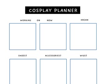 Cosplay Planner PDF Printable Version - Etsy