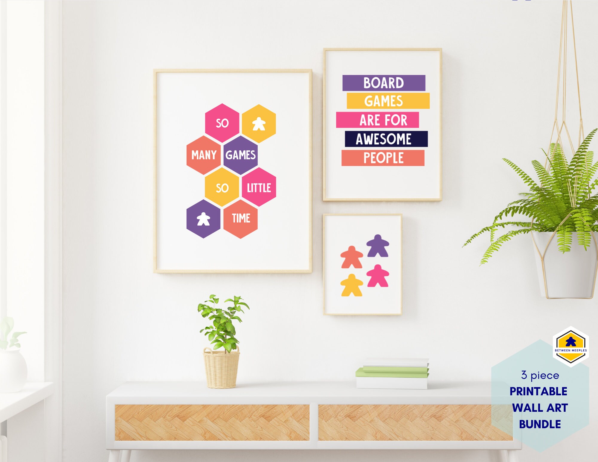 Set of 3 Awesome Board Game Printable Wall Art | Minimalist Digital ...