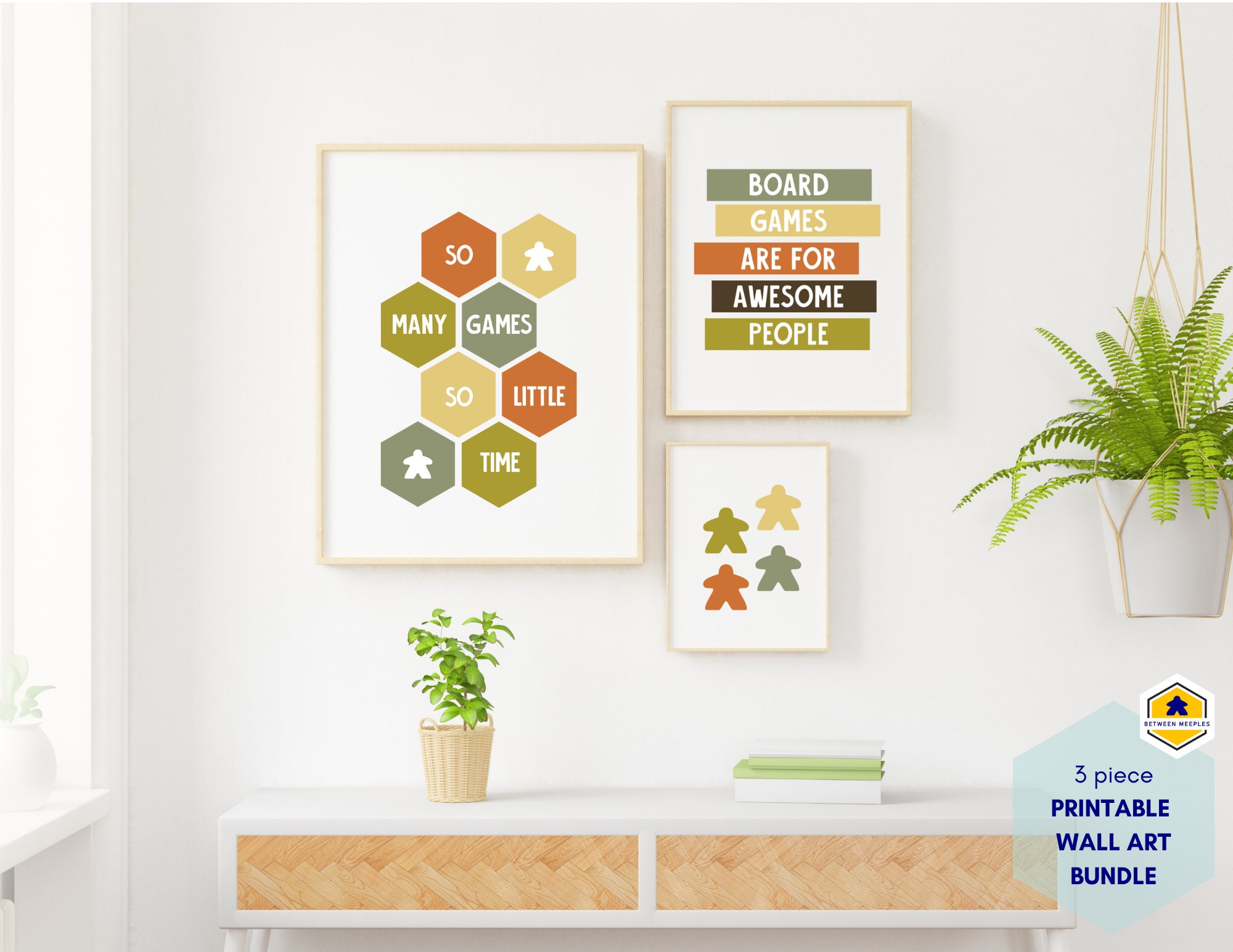 Set of 3 Awesome Board Game Printable Wall Art | Minimalist Digital ...