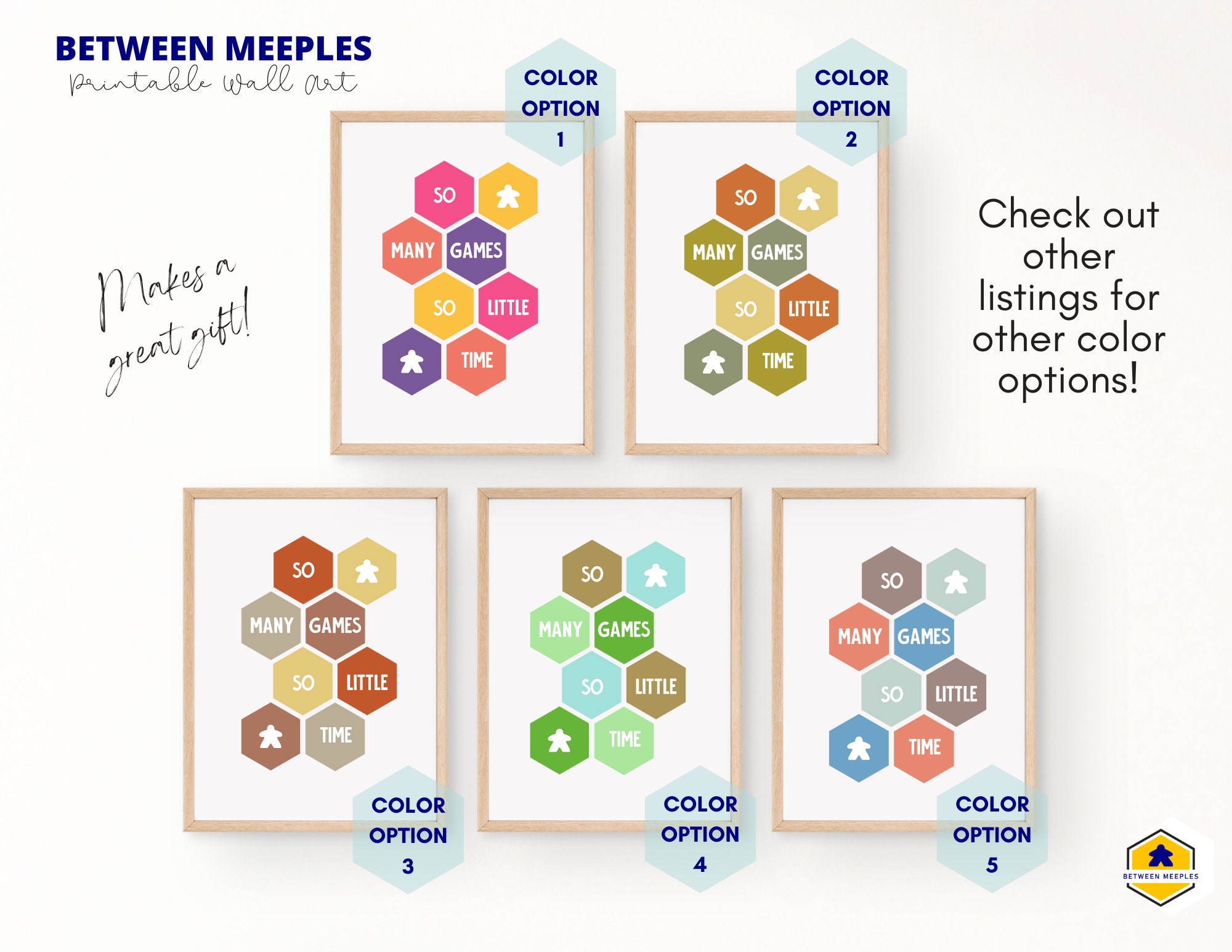 Set of 3 Awesome Board Game Printable Wall Art | Minimalist Digital ...