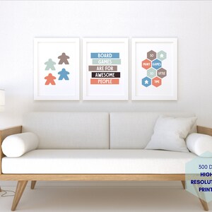 Set of 3 Awesome Board Game Printable Wall Art | Minimalist Digital ...