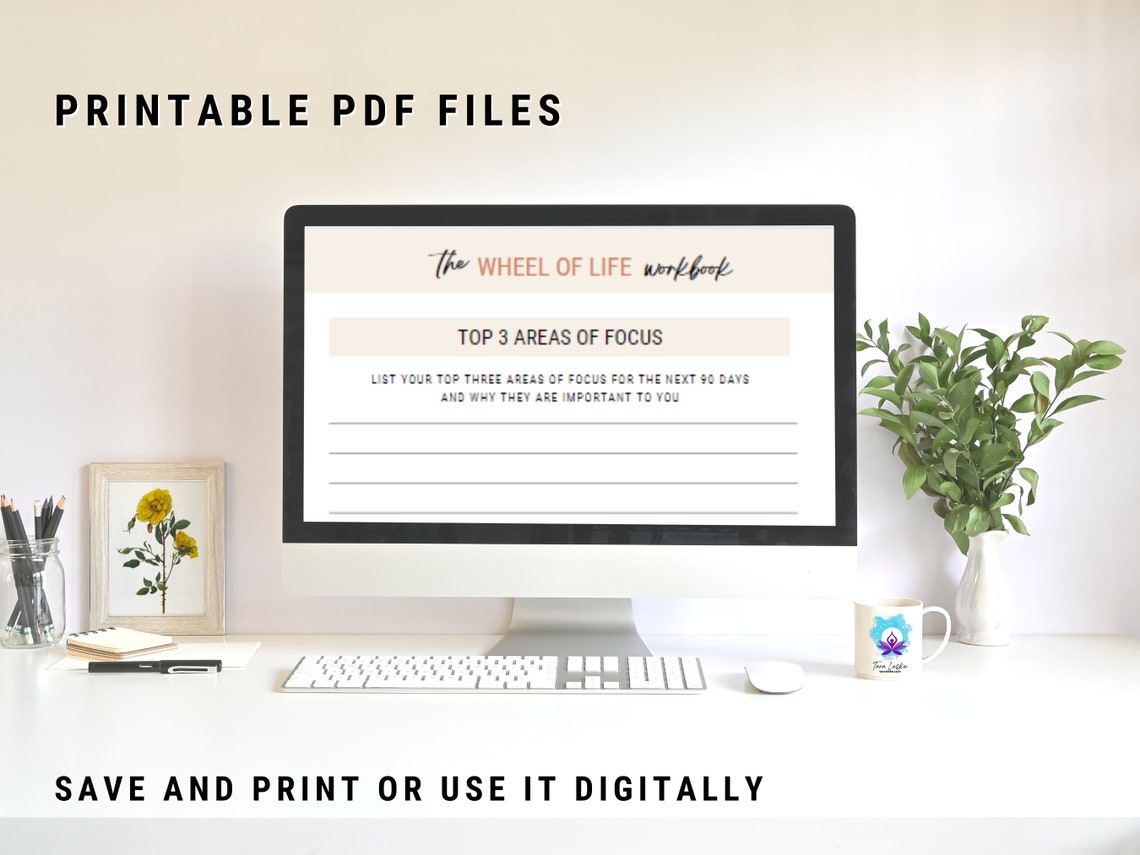 Wheel of Life Worksheets, PDF Printable, Customizable Canva Template ...