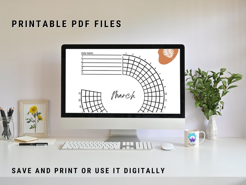 Boho Theme Habit Tracker, Wheel Tracker, Accountability, Monthly Review ...