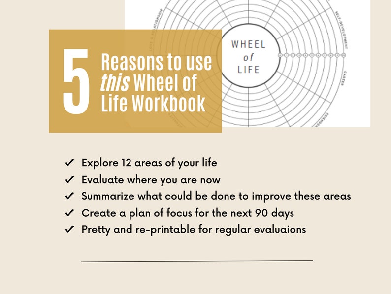 Wheel of Life Worksheets, PDF Printable, Customizable Canva Template ...