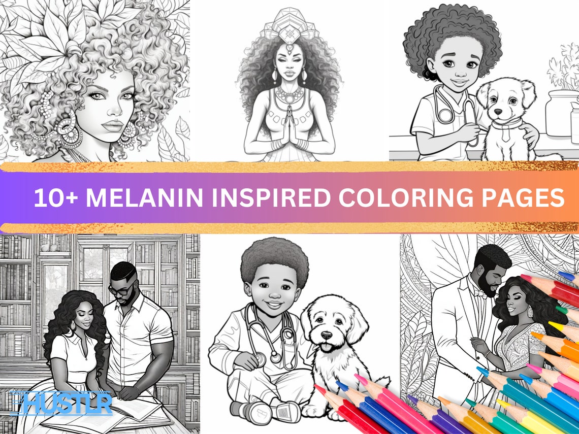 Melanin Coloring Pages | INSTANT DOWNLOAD | African American Art | Self ...
