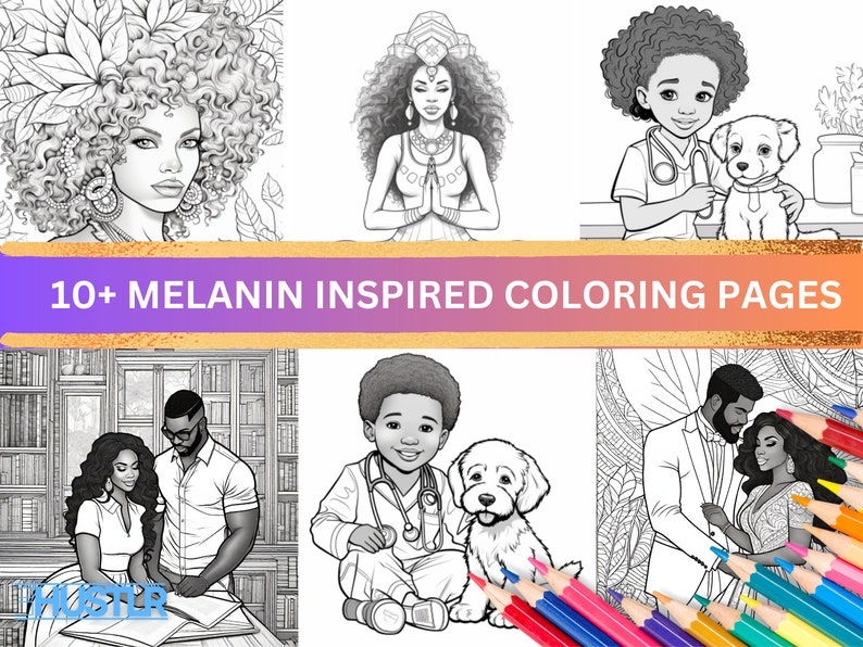 Melanin Coloring Pages | INSTANT DOWNLOAD | African American Art | Self ...