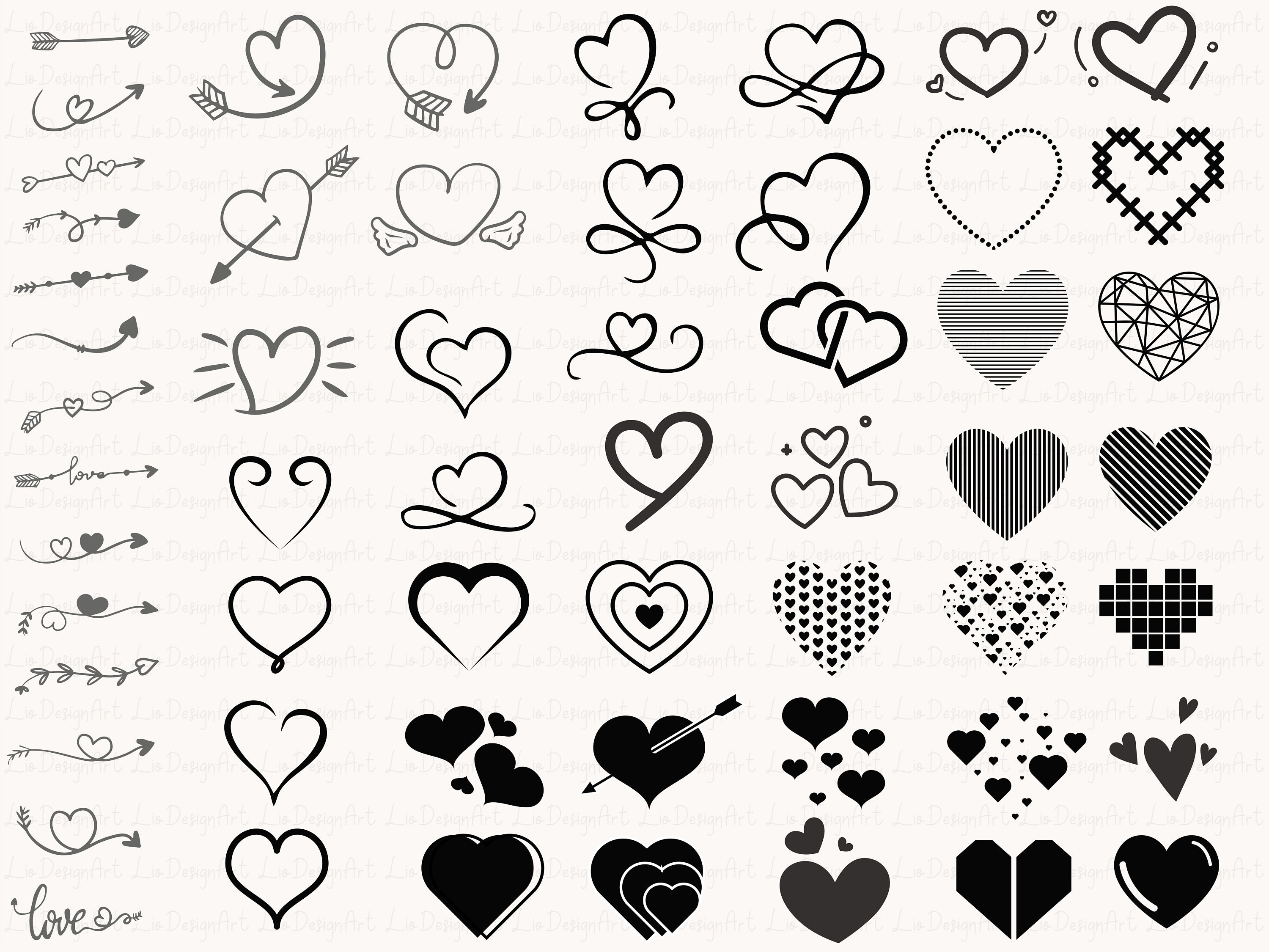 Herzen SVG Bundle Herzen Svg Valentinstag Svg Herz Svg - Etsy.de