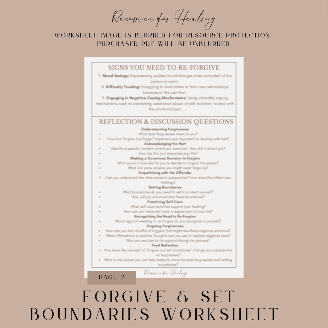 Forgive and Set Boundaries: A Guided Worksheet for Emotional Healing ...
