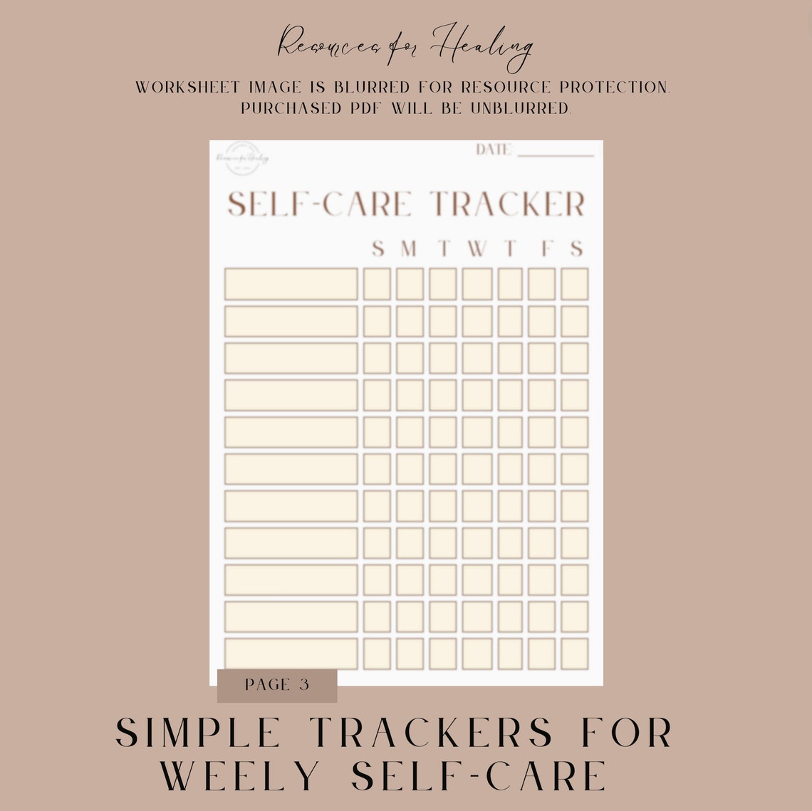 Simple Weekly Goals Checklist Handout PRINTABLE | Weekly Worksheet PDF ...
