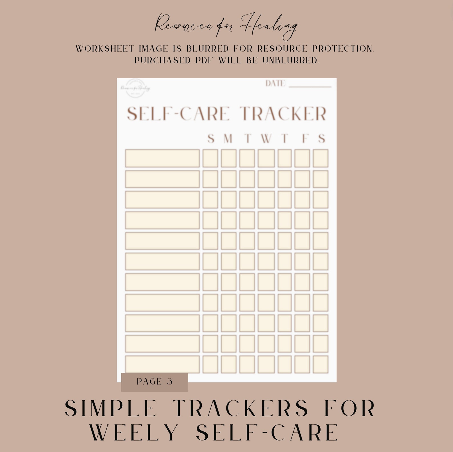 Simple Weekly Goals Checklist Handout PRINTABLE | Weekly Worksheet PDF ...