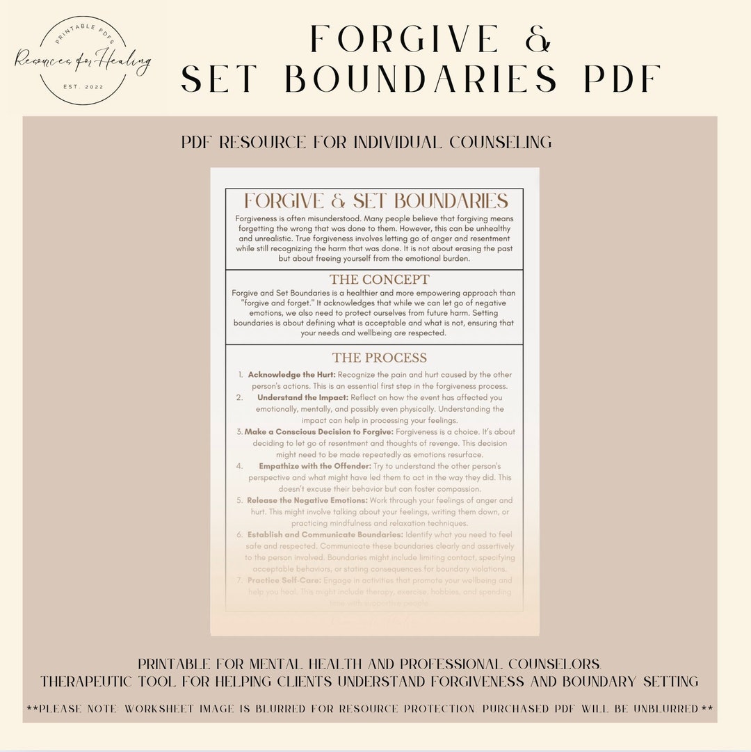 Forgive and Set Boundaries: A Guided Worksheet for Emotional Healing ...