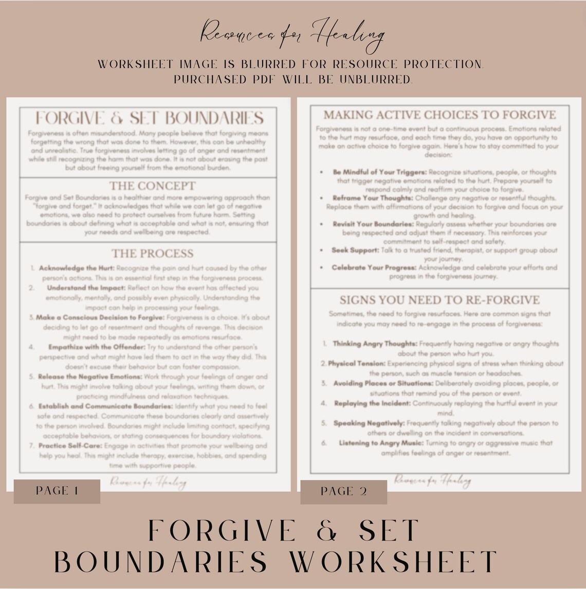 Forgive and Set Boundaries: A Guided Worksheet for Emotional Healing ...