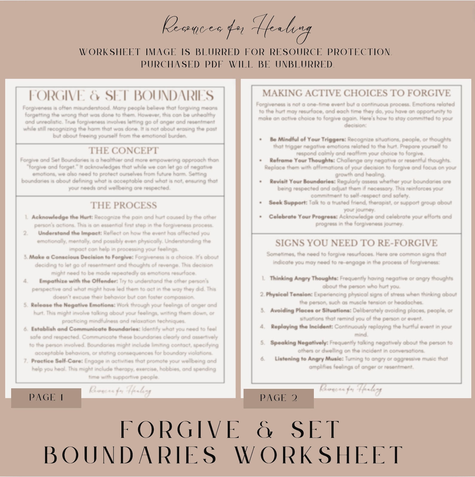 Forgive and Set Boundaries: A Guided Worksheet for Emotional Healing ...