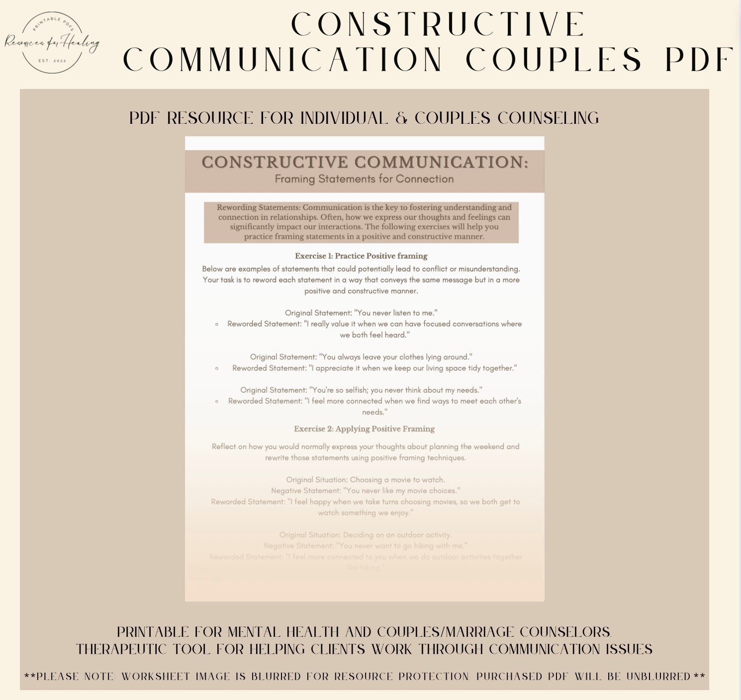 Couples Constructive Communication Therapy PDF | Couples Counseling ...