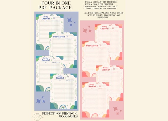 Planning Checklist Handout PRINTABLE Morning Evening | Etsy