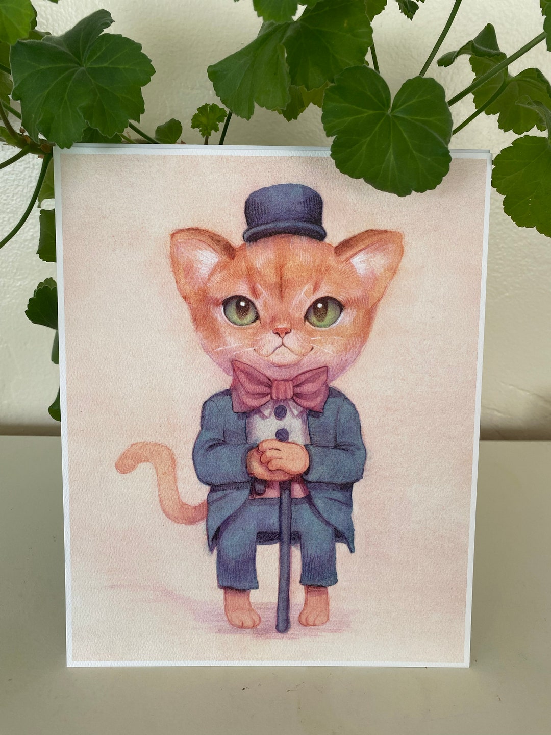 Watercolor Gentlemen Cat 8x10 Print - Etsy