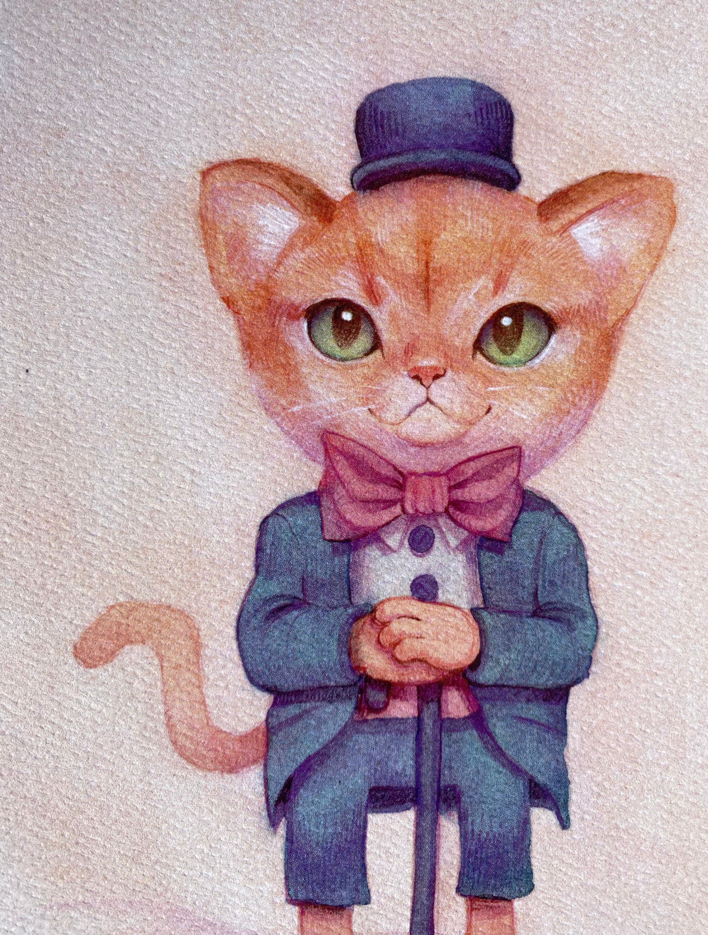 Gentlemen Cat Mini Print - Etsy