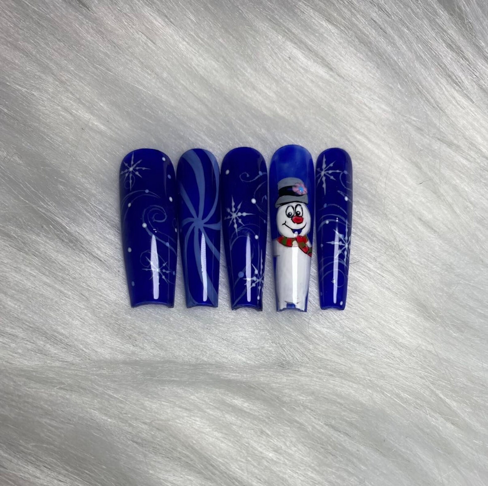 Frosty the Snowman Nails | Snowflake Nails | Christmas Nails - Etsy