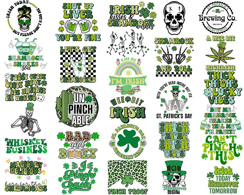Funny St Patrick Svg Png Bundle Bad and Boozy Skeleton Pinch - Etsy