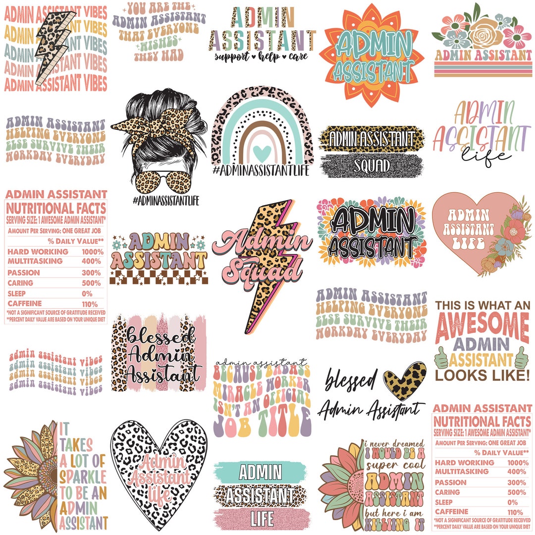 Admin Assistant Svg Png Bundle Blessed Admin Squad Life Support Help ...