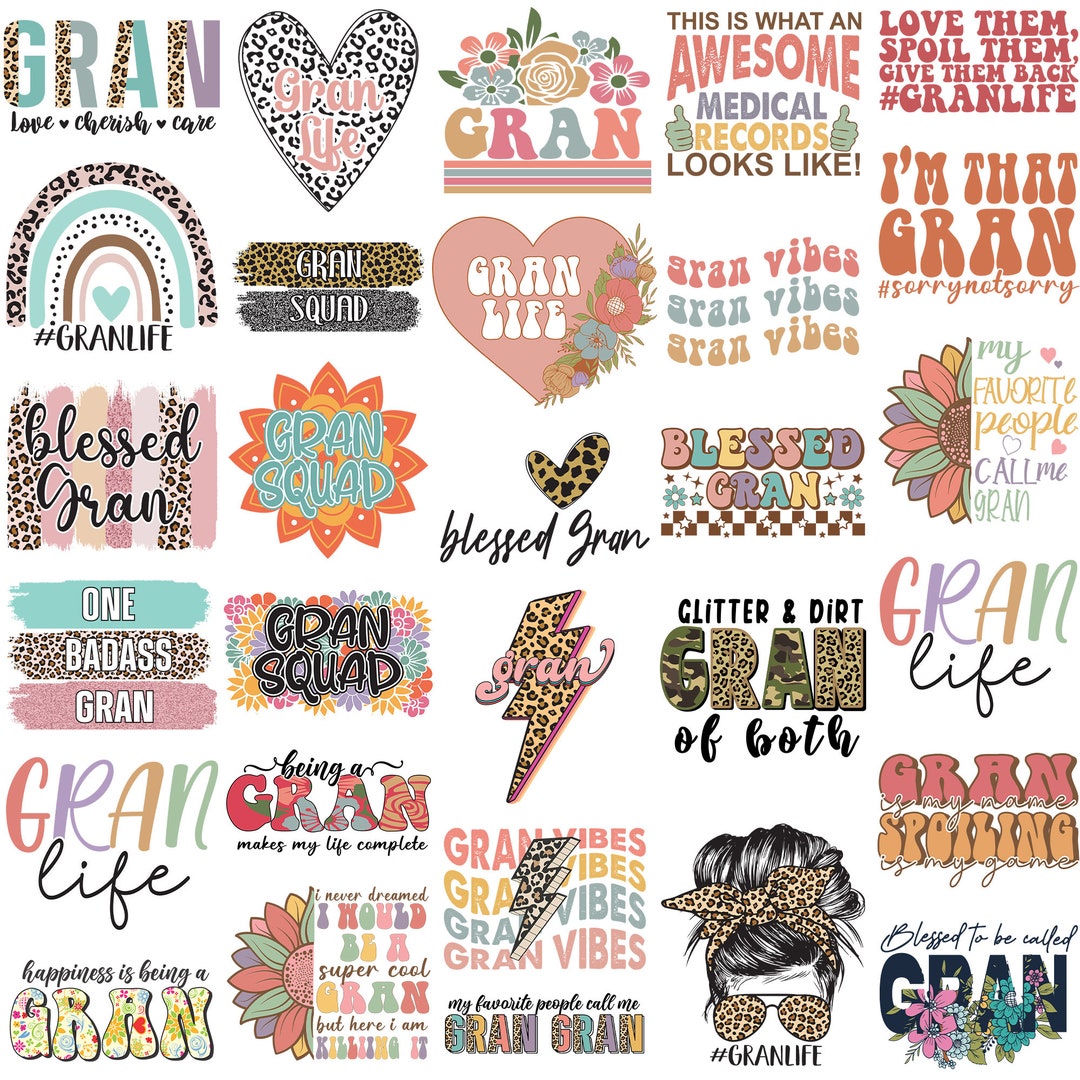GRAN Svg Png Bundle Blessed Gran Life Squad Quotes Leopard Bolt Messy ...