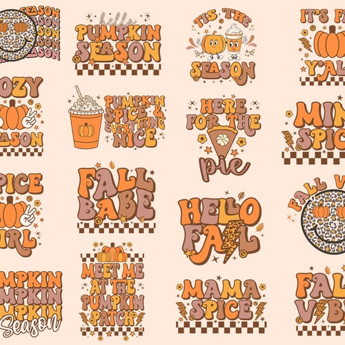 Retro Fall Svg Png Bundle Autumn Svg Hello Fall Vibes Pumpkin - Etsy