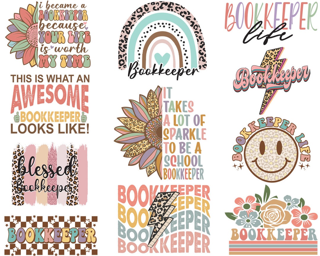 Bookkeeper Svg Png Bundle Blessed Future Bookkeeper Life Retro Bolt ...