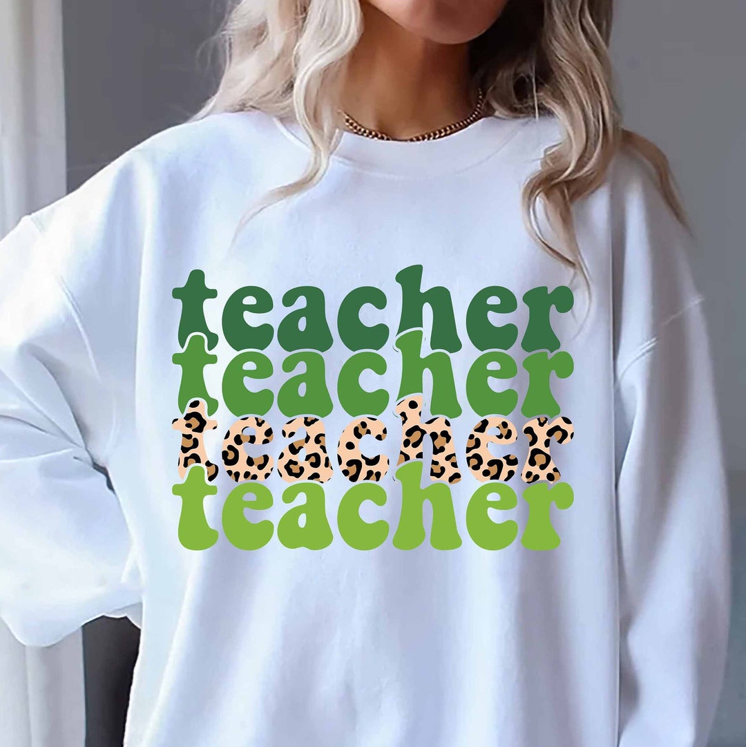 Teacher St Patrick Svg Png Sublimation Lucky Teacher Retro Leopard ...