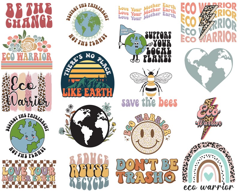 Eco Warrior Svg Png Bundle Earth Day Save Bees Don't Be - Etsy