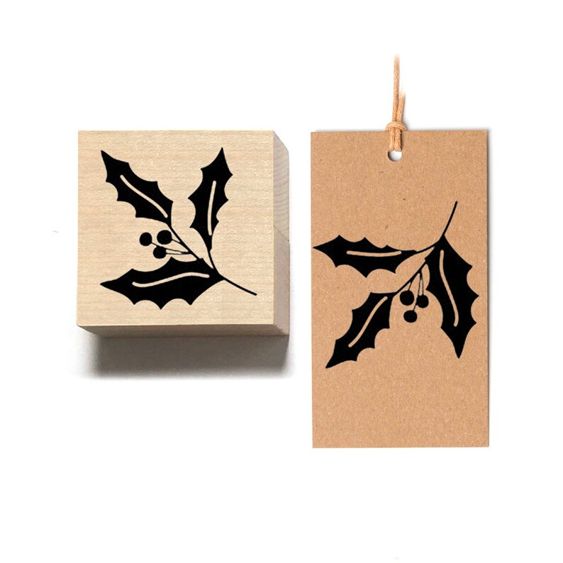 Holly Stamp / Holly Leaf Rubber Stamp / Scrapbooking Stamp / Christmas ...