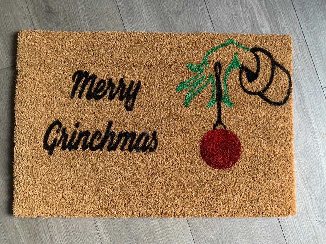 Christmas- “ Merry Grinchmas “ the Grinch Coir Festive Doormat - Funny ...