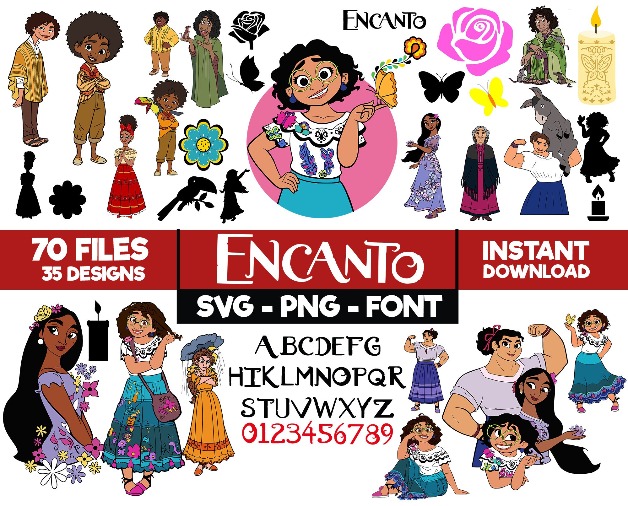 Embellishments Encanto Clipart Encanto Dolores Svg Encanto Alphabet SVG ...