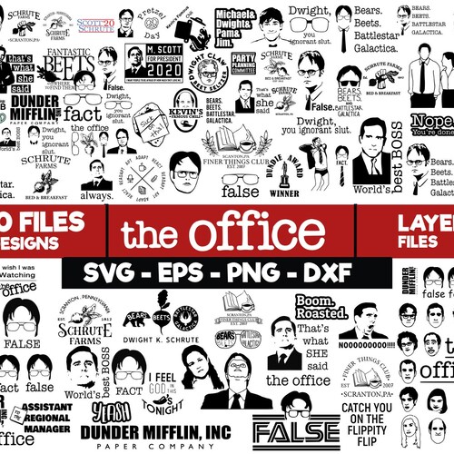 The Office SVG PNG Custom Cut / Print Files Dunder - Etsy