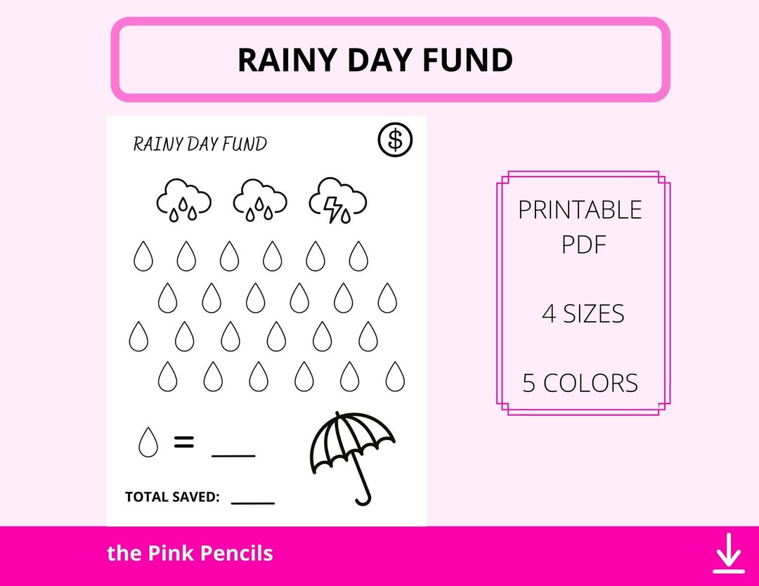 Rainy Day Fund Printable - Etsy