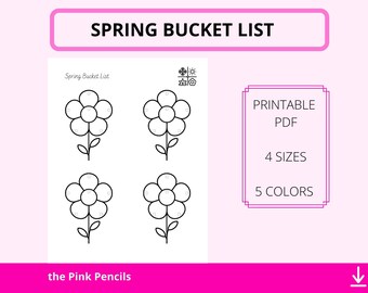 PRINTABLE Spring Bucket List Checklist Create Flowers Ideas - Etsy
