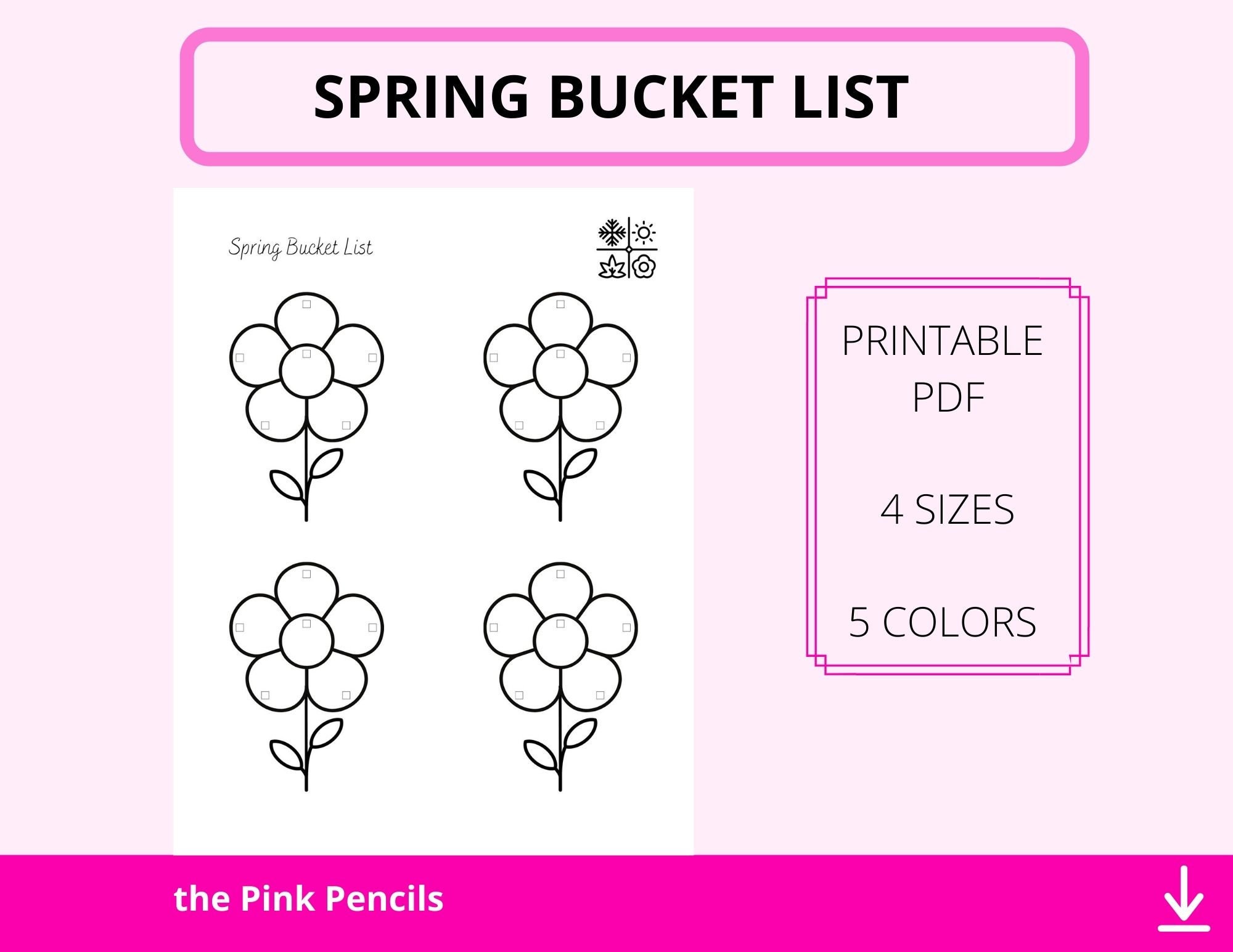 Spring Bucket List Printable - Etsy