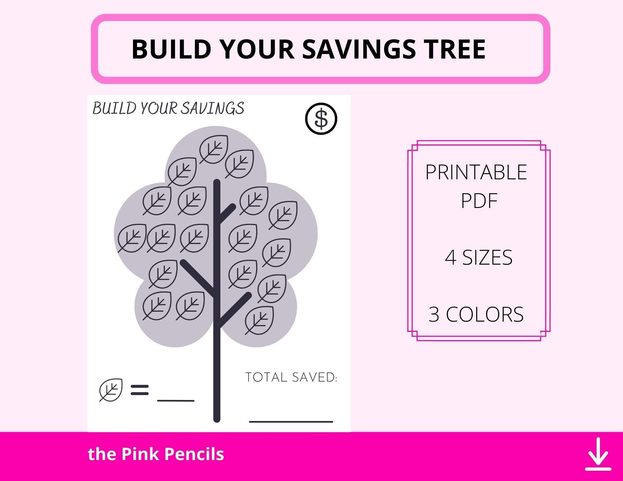Build Your Savings Tree Printable - Etsy