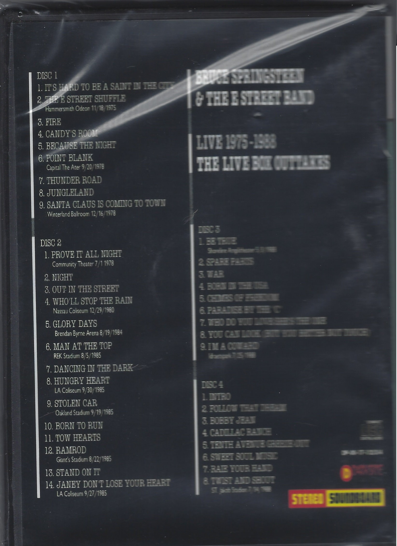Bruce Springsteen Live 1975-88 Box Set Outtakes 4 CD New - Etsy
