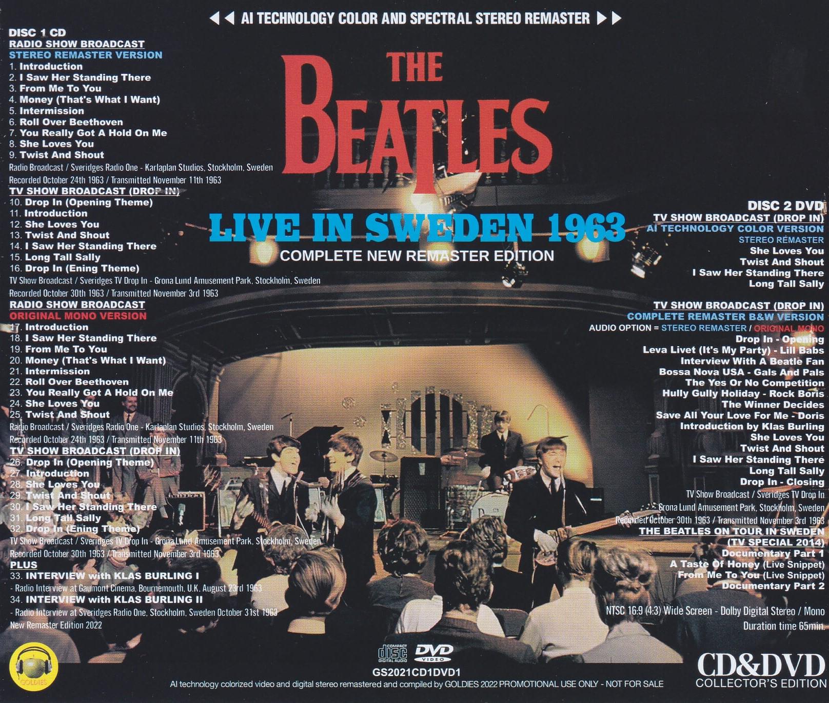 Beatles in Sweden 1963 - Original Mono/b&w and New Digital Stereo/color ...
