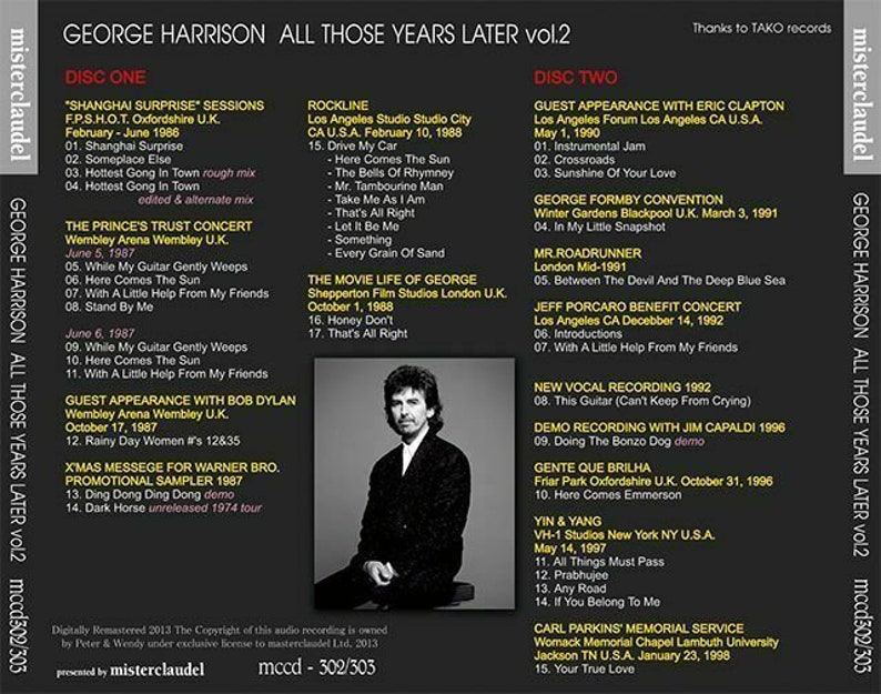 George Harrison All Those Years Later 4 CD New - Etsy
