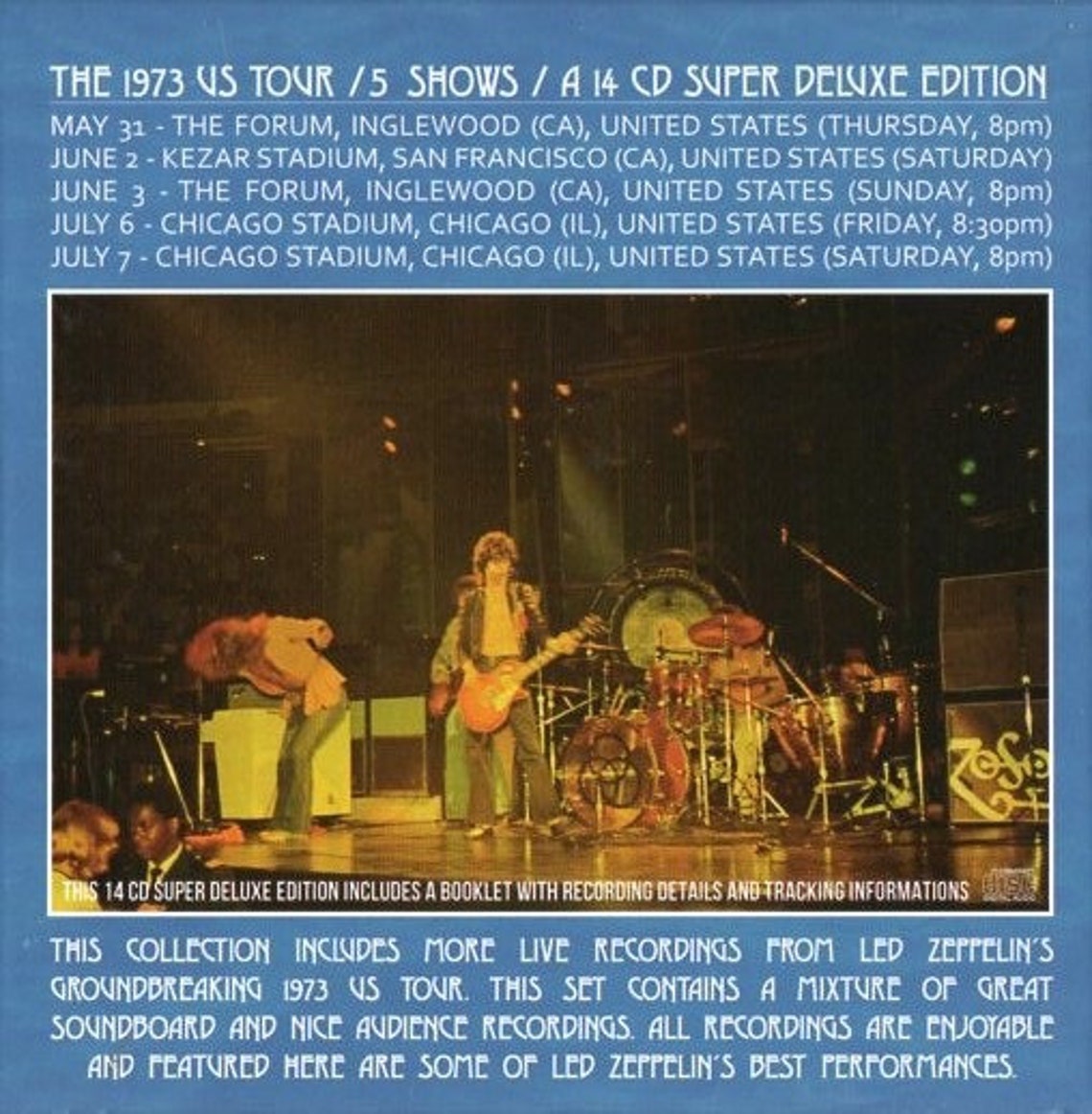 Led Zeppelin - the Ocean - 1973 Tour - 5 Shows, 14 CD - New - Etsy