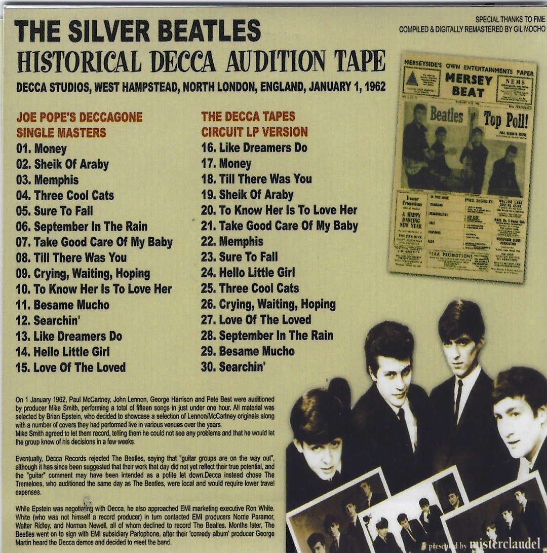 Beatles the Complete Decca Tapes Mono and Stereo 2 CD New - Etsy