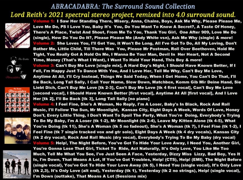 Beatles Abracadabra Surround Sound Collection by Lord Reith 2 DVD New ...
